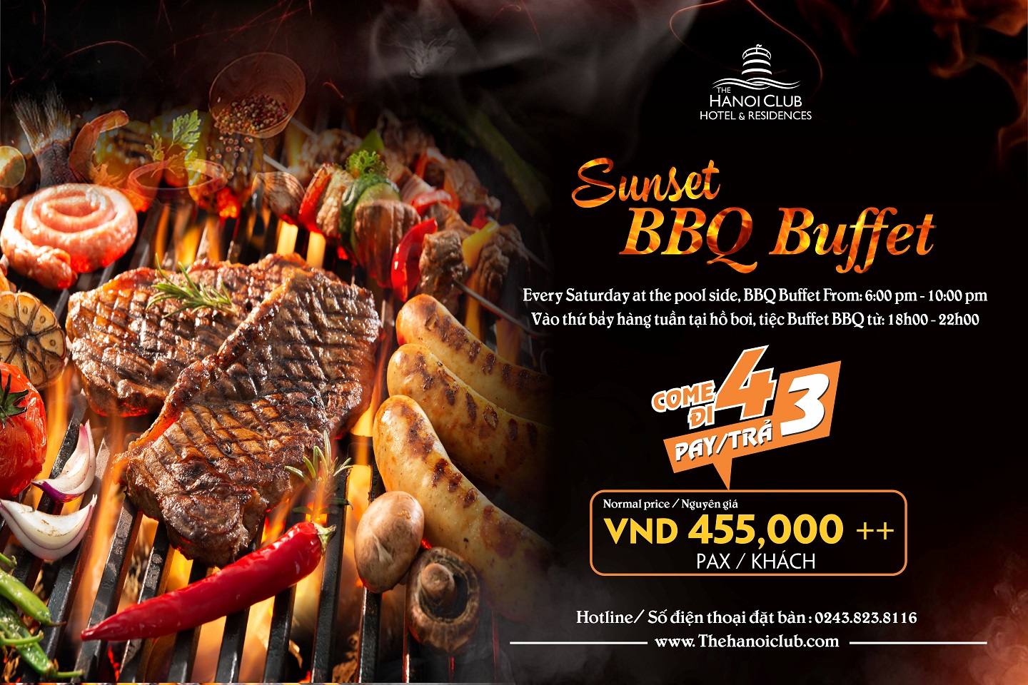 Sunset BBQ Buffet Dinner – The Hanoi Club